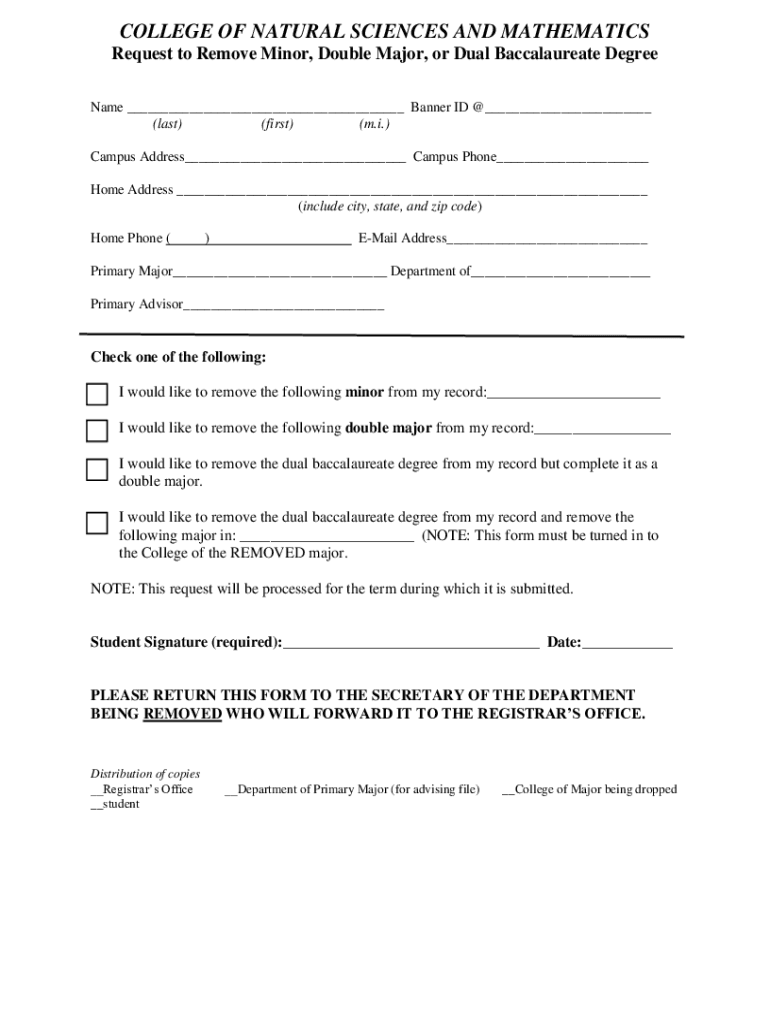 Fillable Online COLLEGE OF NATURAL SCIENCES AND MATHEMATICS - iup.edu ...