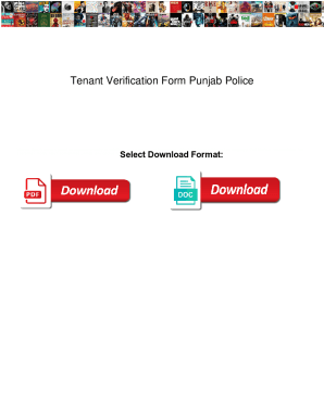 Fillable Online Tenant Verification Form Punjab Police. Tenant ...
