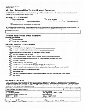 Fillable Online datamax.scansource.commedia3372, Michigan Sales and Use ...