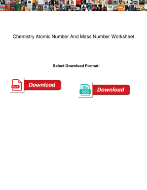 Fillable Online Chemistry Atomic Number And Mass Number Worksheet ...