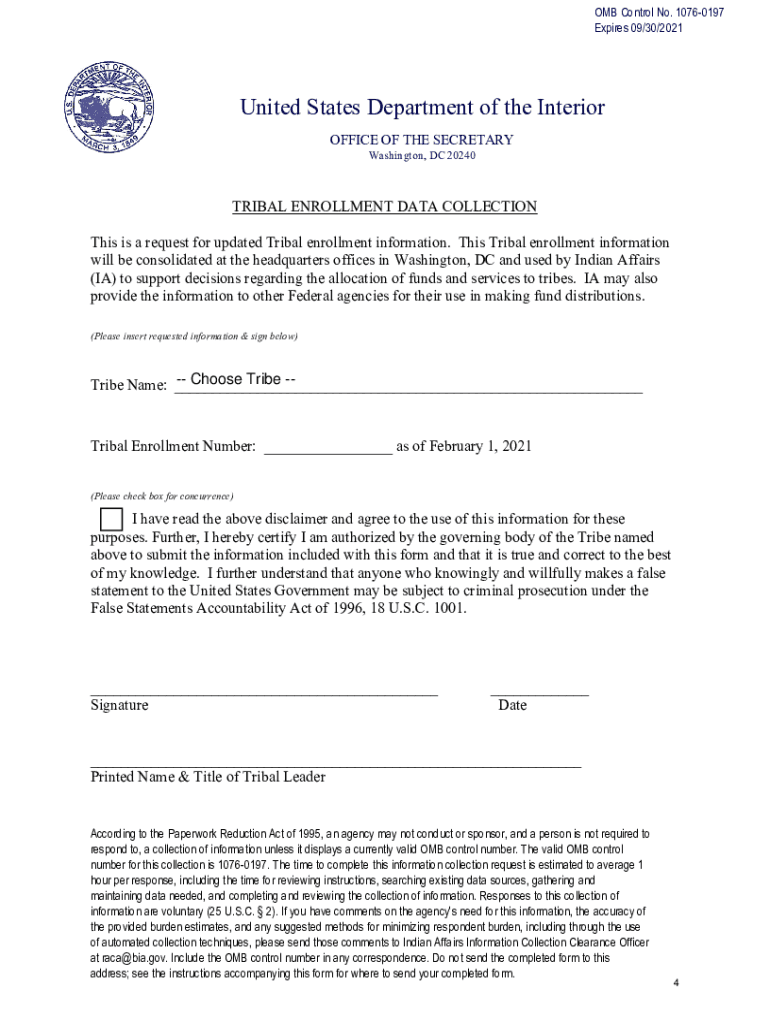 Fillable Online Bureau of Indian Affairs (BIA)Indian AffairsBureau of ...