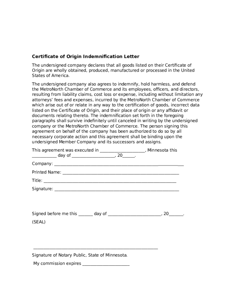 Certificate of Origin and Export Agreements ... Doc Template | pdfFiller