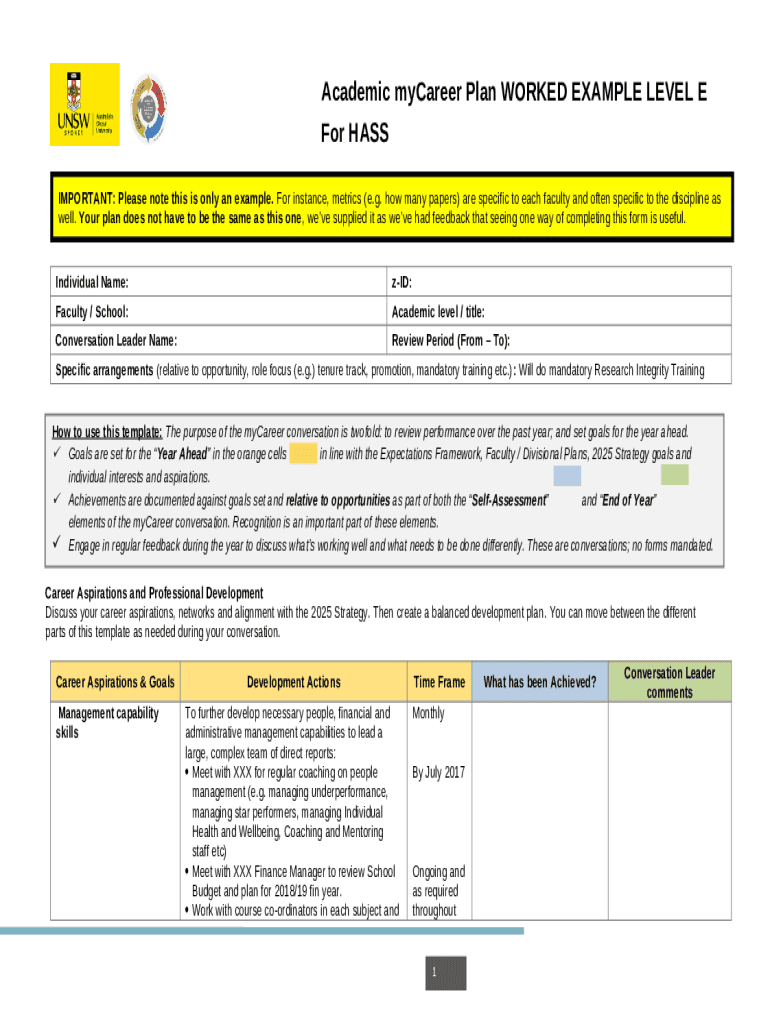Teaching specialised self-assessment template - UNSW My Career Doc ...