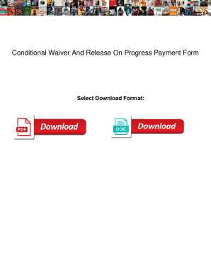 Fillable Online Conditional Waiver And Release On Progress Payment Form ...