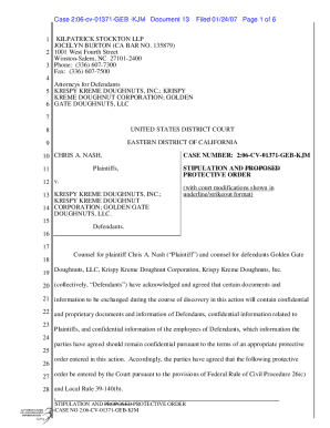 Fillable Online Revised Stipulation and Proposed Protective Order.DOC ...