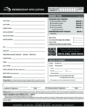 Fillable Online MEMBERSHIP APPLICATION Initial: MEMBER ID. Fax Email ...