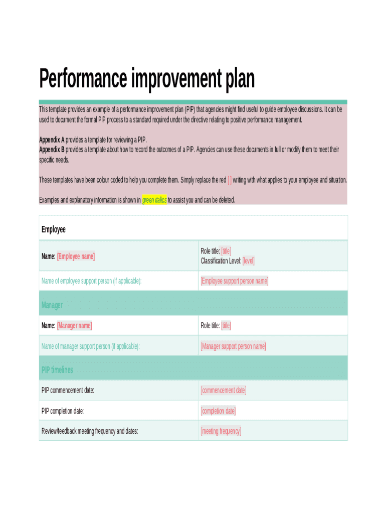 30+ Free Perance Improvement Plan Template (Word ... Doc Template ...