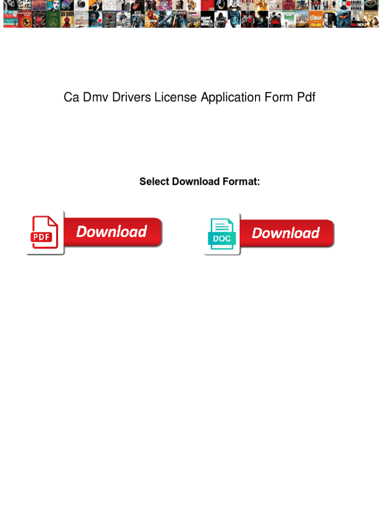 Fillable Online Ca Dmv Drivers License Application Form Pdf. Ca Dmv ...