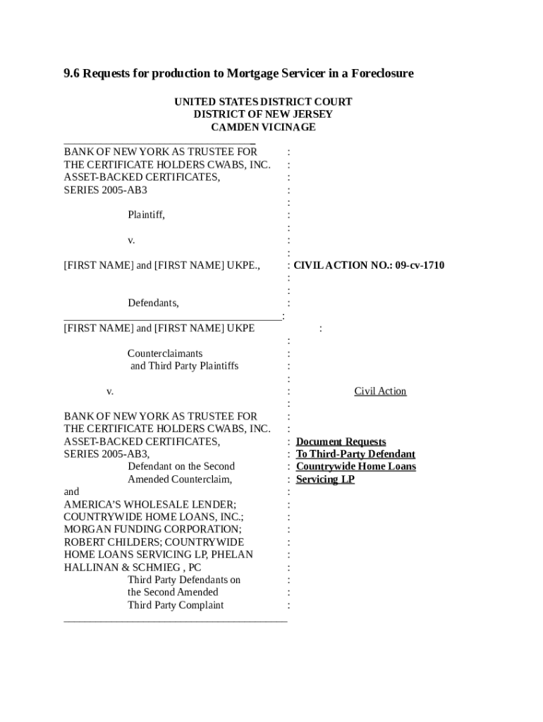 Fillable Online library nclc Sample Request For Admissions Breach Of ...