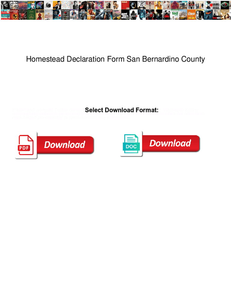 Fillable Online Homestead Declaration Form San Bernardino County ...