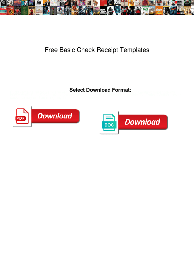 Fillable Online Free Basic Check Receipt Templates. Free Basic Check ...