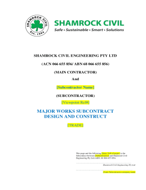 Fillable Online Plant Hire Agreement Particulars - Shamrock Civil Fax ...