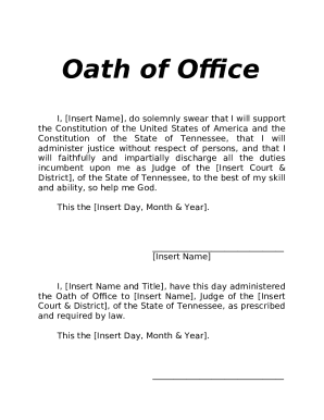 Official Oath Of Office TemplateDaily Catalog Doc Template | pdfFiller