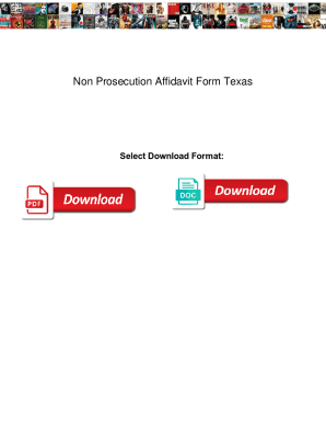 Fillable Online Non Prosecution Affidavit Form Texas. Non Prosecution ...