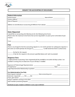 Fillable Online Accounting of Disclosures Request Form - Westmed Fax Email Print - pdfFiller