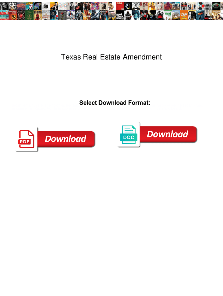 Fillable Online Texas Real Estate Amendment. Texas Real Estate ...