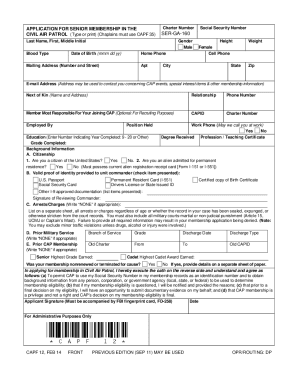 Fillable Online CAP Form 12 "Application for Senior Membership in the ...