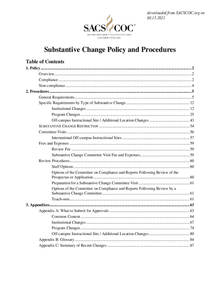 Fillable Online for The Principles of Accreditation - SACSCOC Fax Email ...