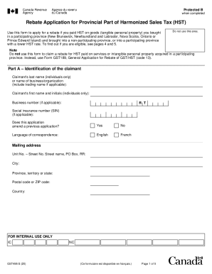 Fillable Online Harmonized Sales Tax (HST) - Financial Services Fax ...