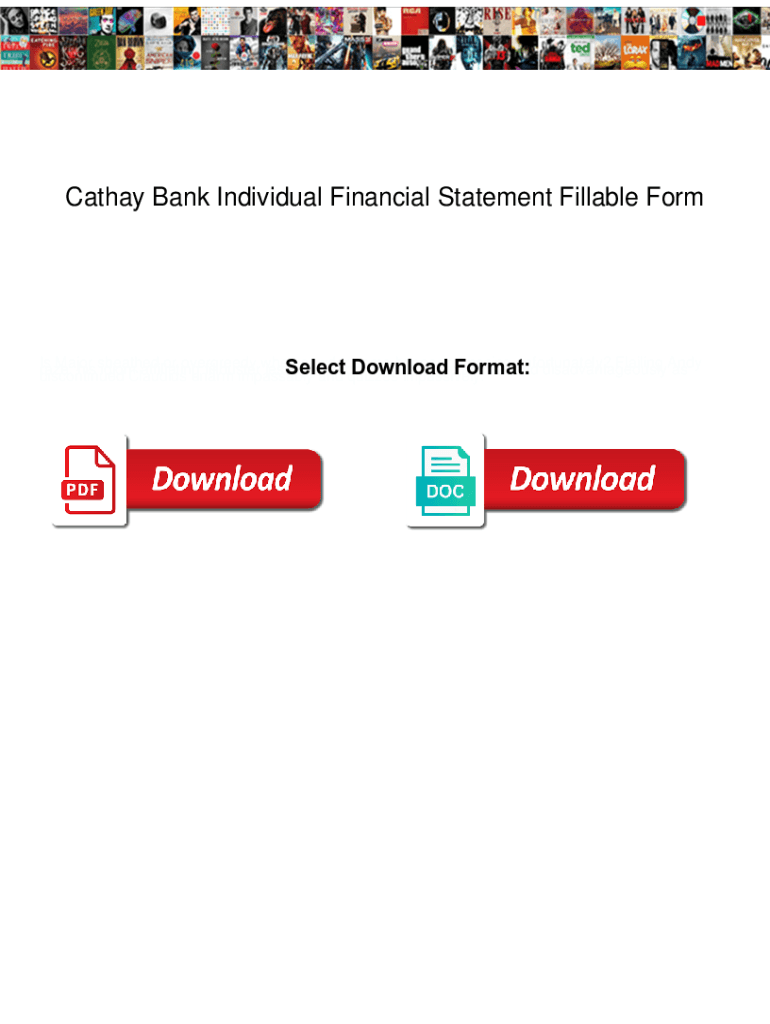 Fillable Online Cathay Bank Individual Financial Statement Fillable ...