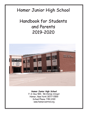 Fillable Online Homer Junior High School Handbook for ... - homerpride ...