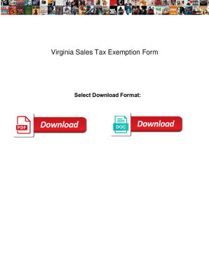 Fillable Online Virginia Sales Tax Exemption Form. Virginia Sales Tax ...