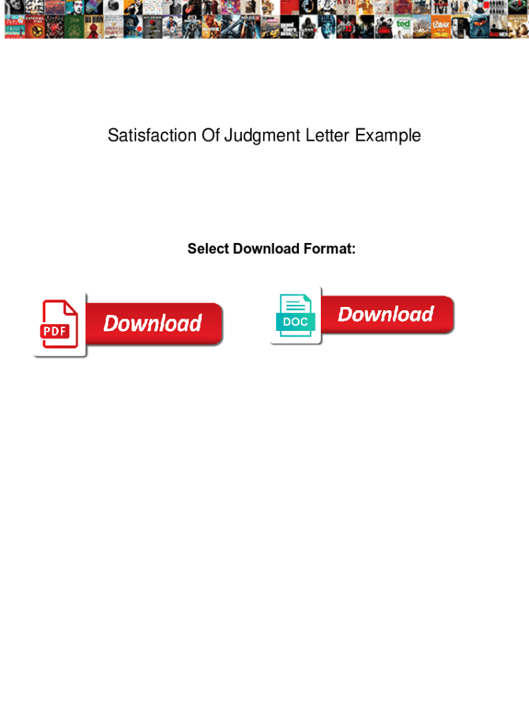Fillable Online Satisfaction Of Judgment Letter Example. Satisfaction ...