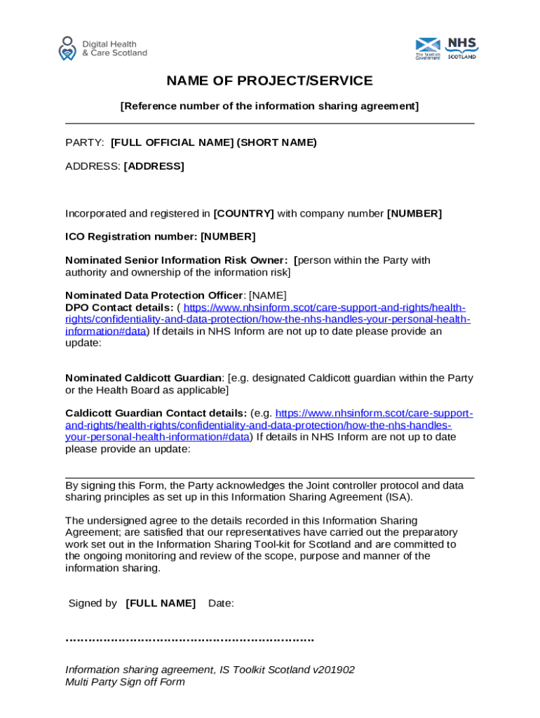 ISA Template Multi-Party Sign Off v201902 Doc Template | pdfFiller