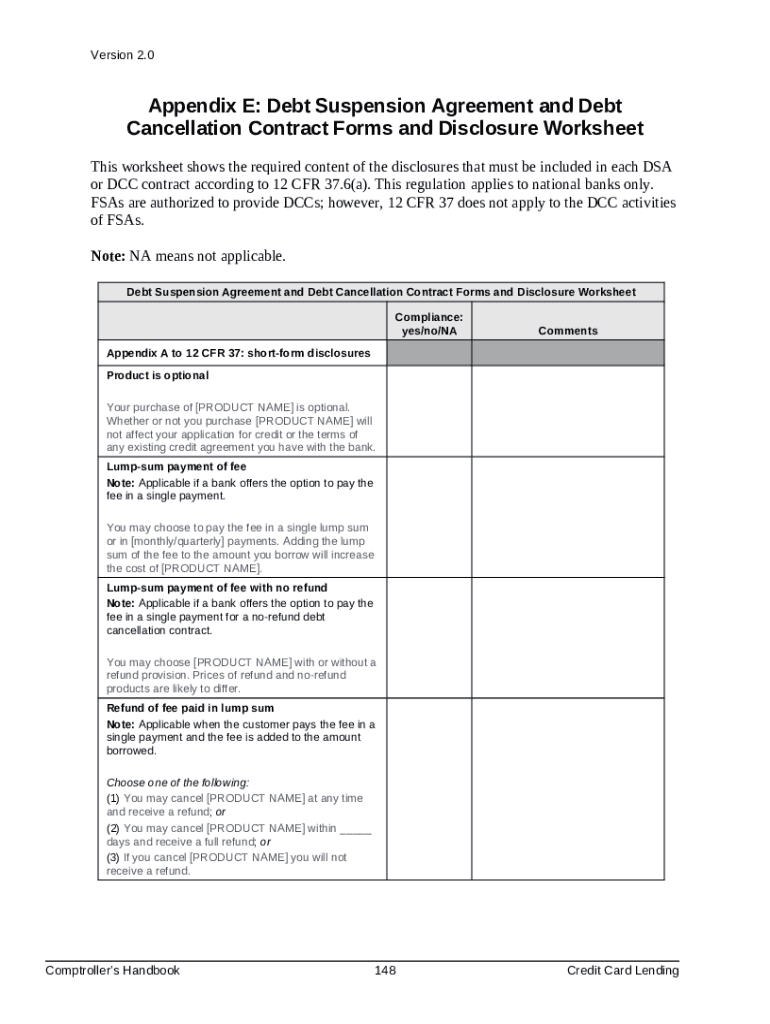Appendix E: Debt Suspension Agreement and Debt ... Doc Template | pdfFiller