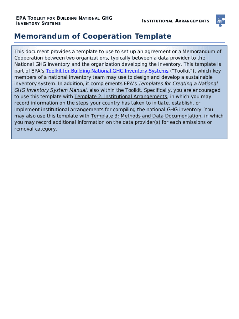Memorandum of Cooperation (MOC) Template Doc Template | pdfFiller