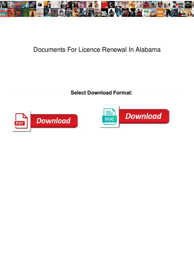 Fillable Online Documents For Licence Renewal In Alabama. Documents For ...