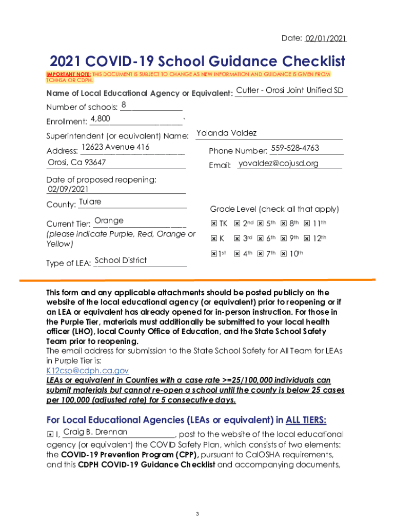 Fillable Online Tulare County Office of Education - School Districts ...