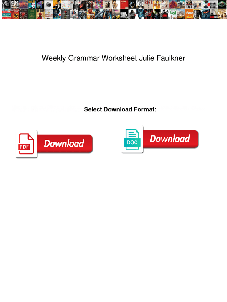 Fillable Online Weekly Grammar Worksheet Julie Faulkner. Weekly Grammar ...