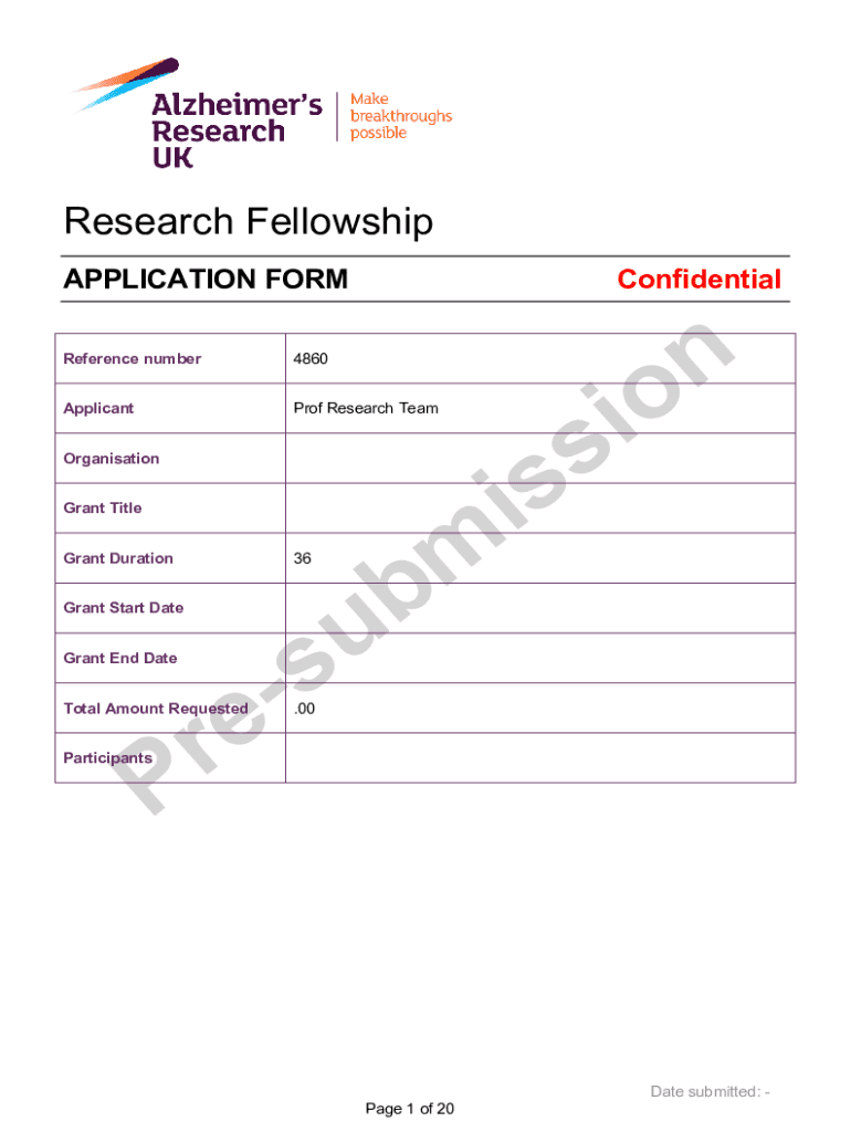 Fillable Online RAD Fellowship Sample Application Form Fax Email Print - pdfFiller