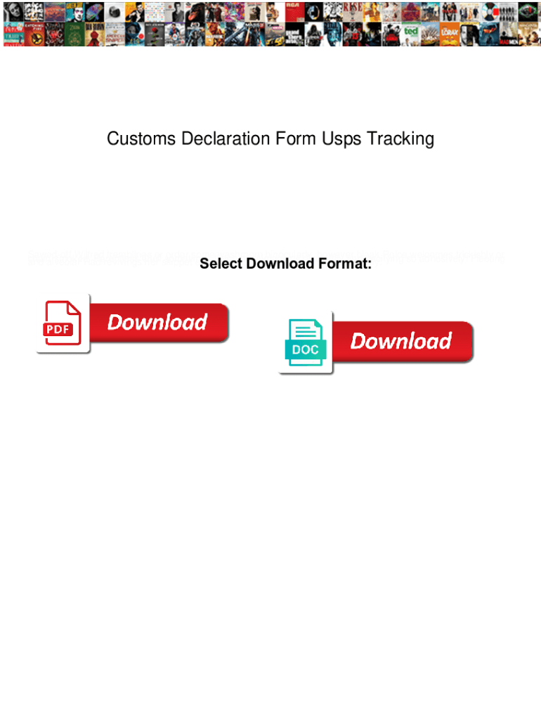 Fillable Online Customs Declaration Form Usps Tracking. Customs ...
