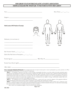 Fillable Online 20-21 skin lesion form page 1 Fax Email Print - pdfFiller