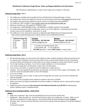 Fillable Online Clubhouse Usage Rules 202107 09 Fax Email Print - pdfFiller