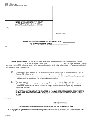 Fillable Online UNITED STATES BANKRUPTCY COURT NOTICE OF PRE ... Fax ...