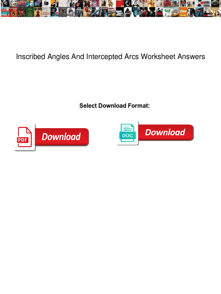 Fillable Online Inscribed Angles And Intercepted Arcs Worksheet Answers ...