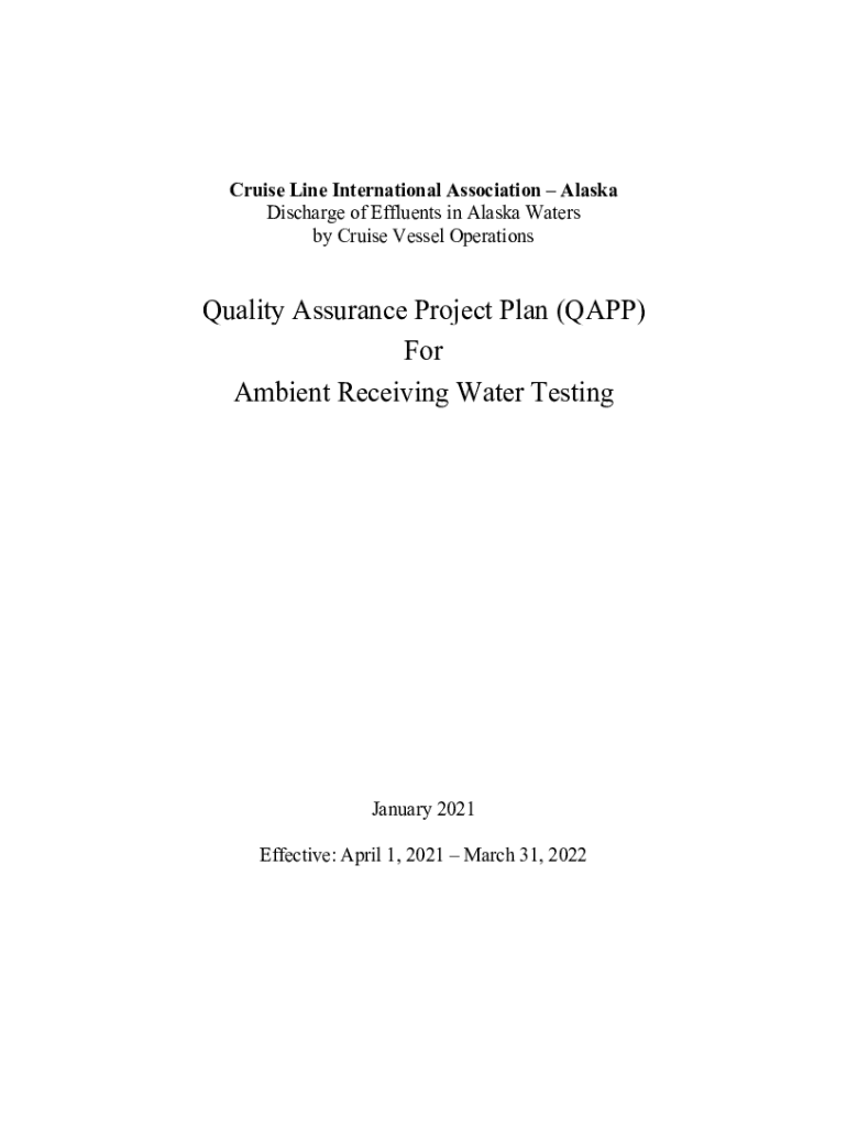 Fillable Online dec alaska Generic Quality Assurance Project Plan (QAPP) Fax Email Print - pdfFiller