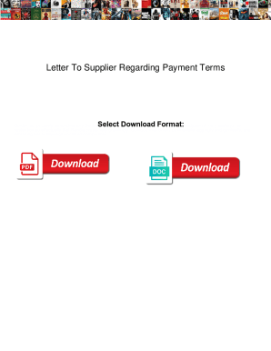 Fillable Online Letter To Supplier Regarding Payment Terms. Letter To ...