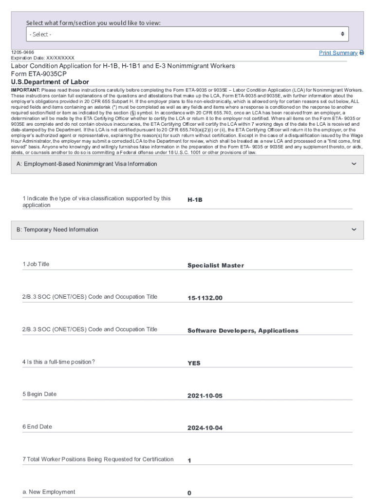 Fillable Online U.S.Department of Labor Form ETA-9035CP - deloitte.com ...