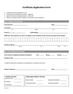 Fillable Online PDF Certificate Application Form Fax Email Print ...