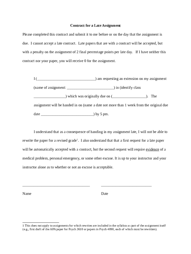 Application For Late Submission of Assignment ... - faculty weber Doc ...