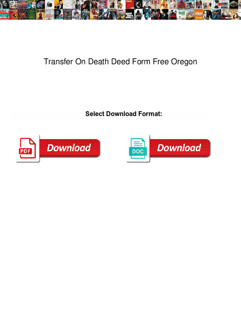 Fillable Online Transfer On Death Deed Form Free Oregon. Transfer On ...