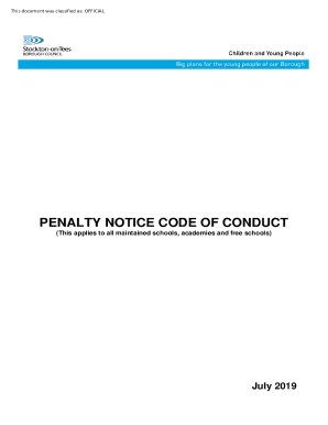 Fillable Online PENALTY NOTICE CODE OF CONDUCT - Stockton Council Fax ...