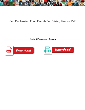 Fillable Online Self Declaration Form Punjab For Driving Licence Pdf ...