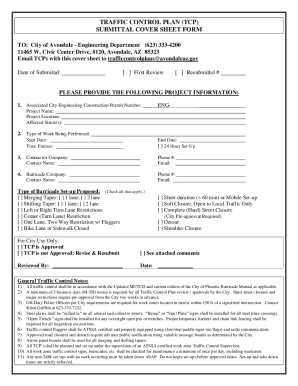Fillable Online TRAFFIC CONTROL PLAN (TCP) SUBMITTAL COVER SHEET FORM ...