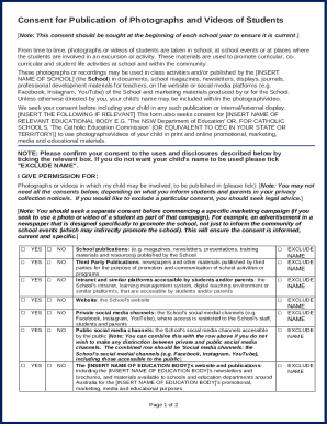 Copyright - Student photo and video consent Doc Template | pdfFiller