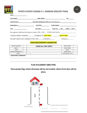 Fillable Online POINTE COUPEE PARISH 911 ADDRESS REQUEST FORM Fax Email ...
